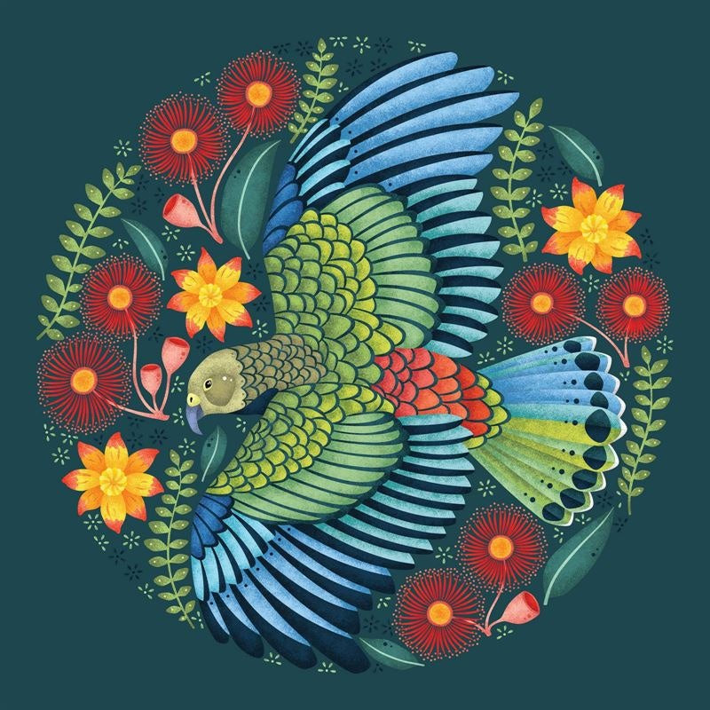 Kea w Flowers Card – Spacecraft Creative